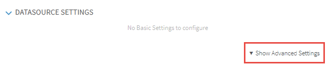 Standard Datasource settings